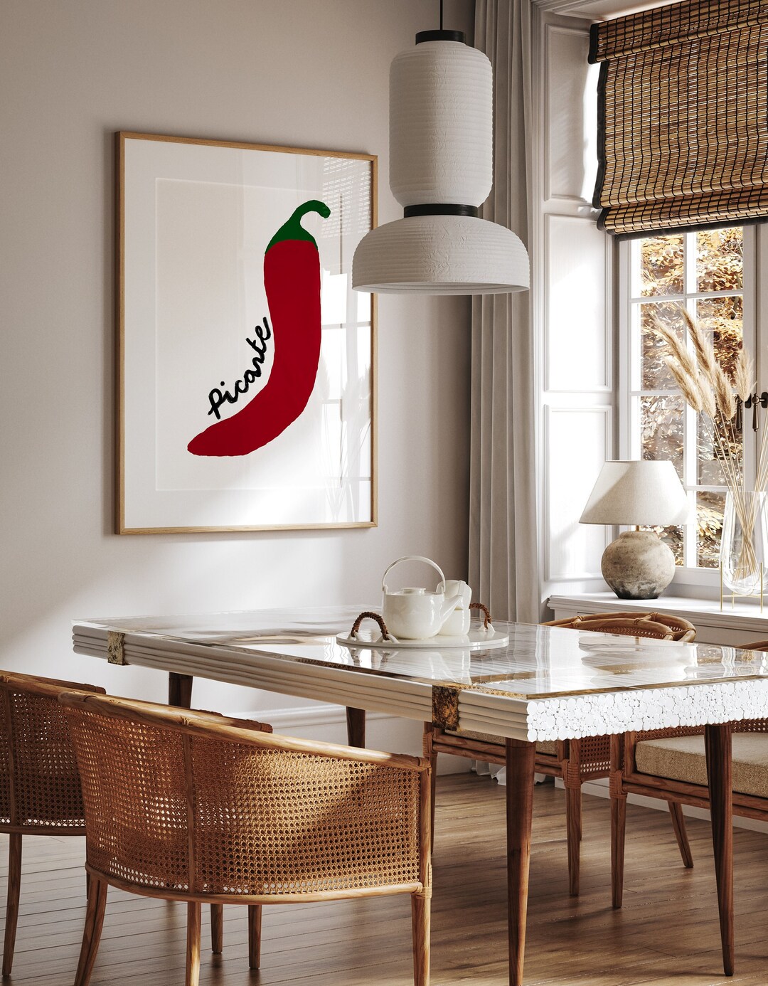 Picante Print, Retro Kitchen Prints Wall Art Prints for Kitchen Gallery ...