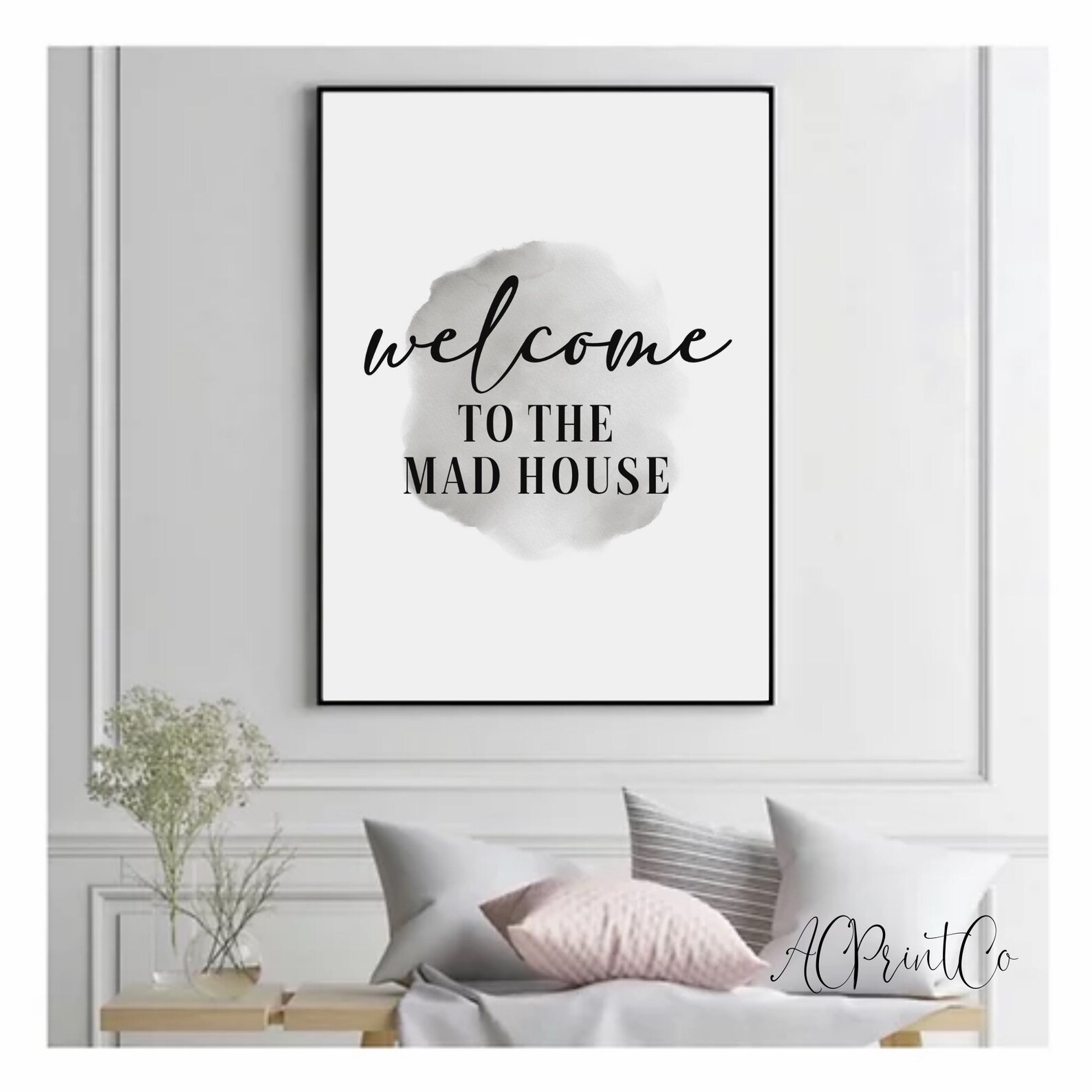 Welcome To The Mad House Print Humorous Wall Prints Hallway | Etsy