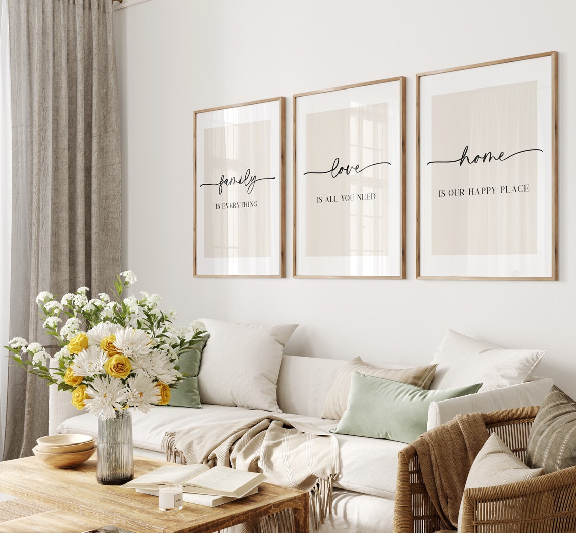 Lounge Prints Set of 3, Above Sofa Prints, Home Decor Prints, Living ...