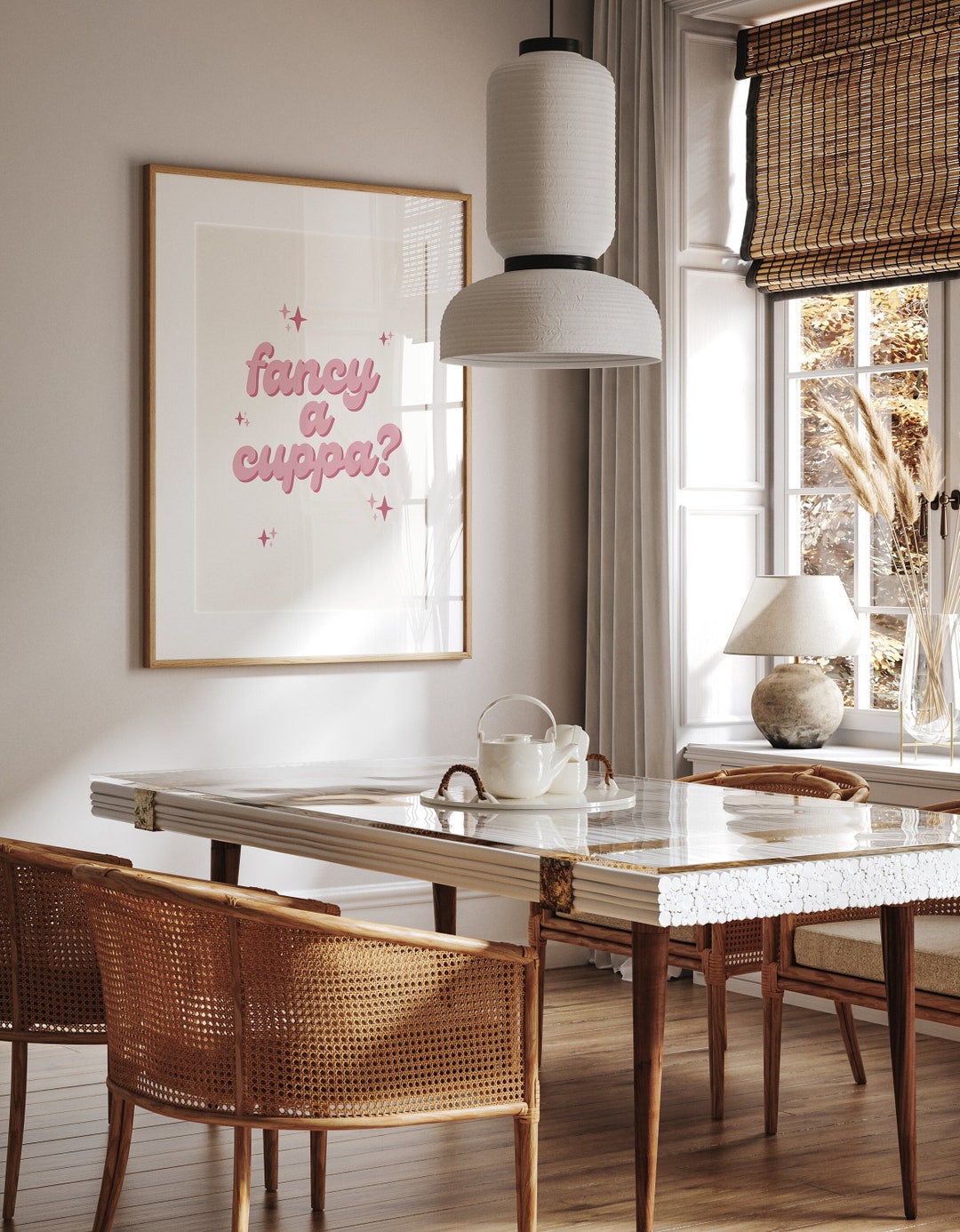 Fancy A Cuppa Print, Retro Kitchen Prints Wall Art Prints for Kitchen ...