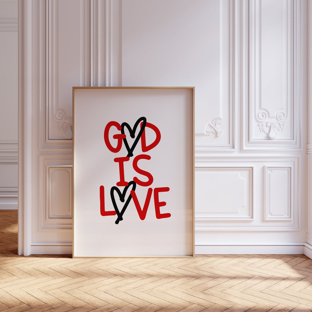 Christian Wall Art Bible Scripture Poster God is Love Print 1 John 4:8 ...