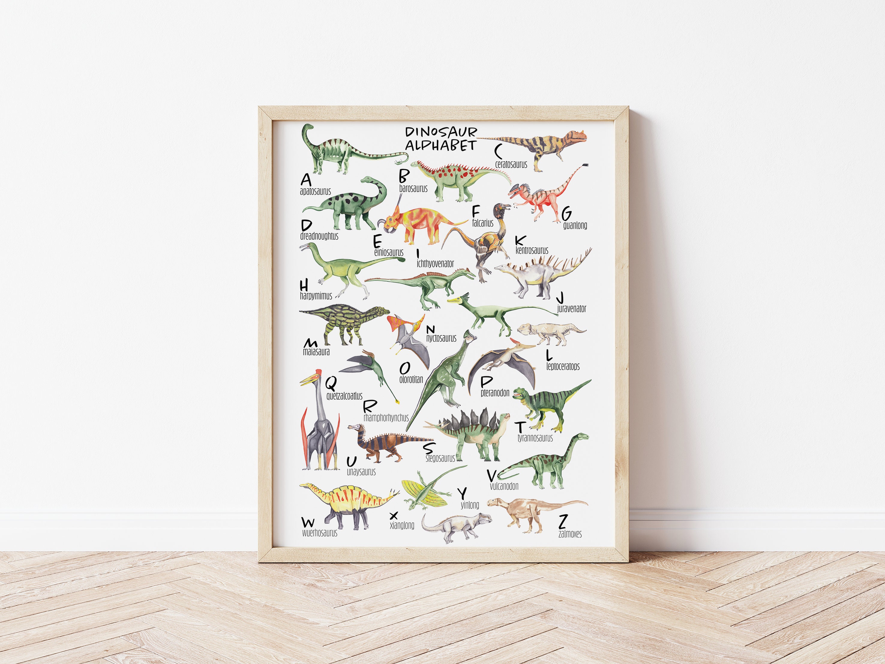 Dinosaur Alphabet Print, Dinosaur Posters, Boys Bedroom Prints, Boys ...