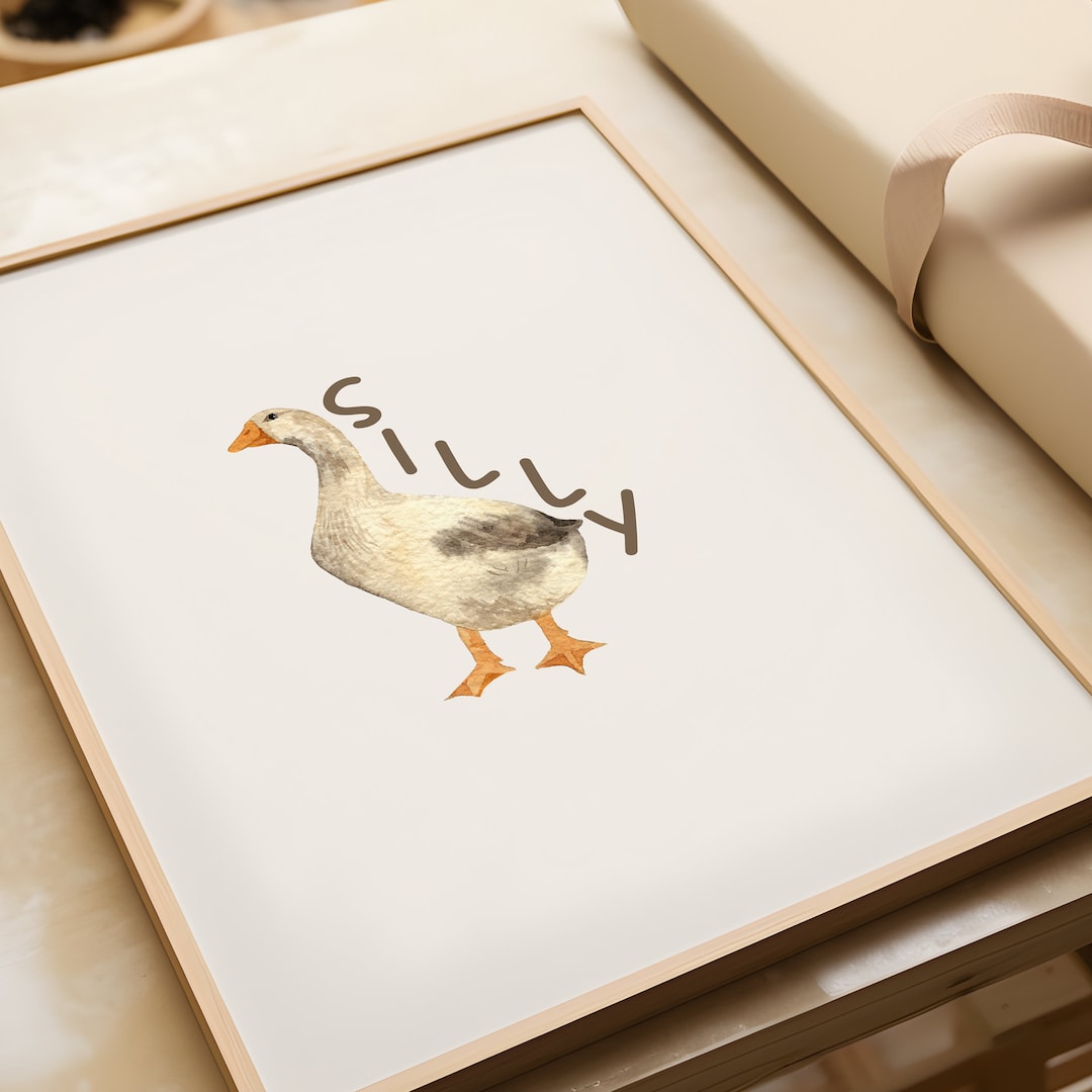 Silly Goose Print, Retro Colourful Print, Funky Wall Prints, Funky ...