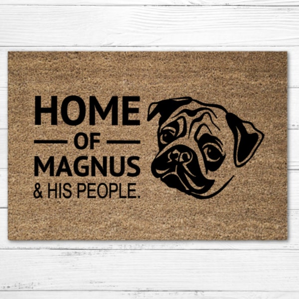 Pug Welcome Mat - Etsy