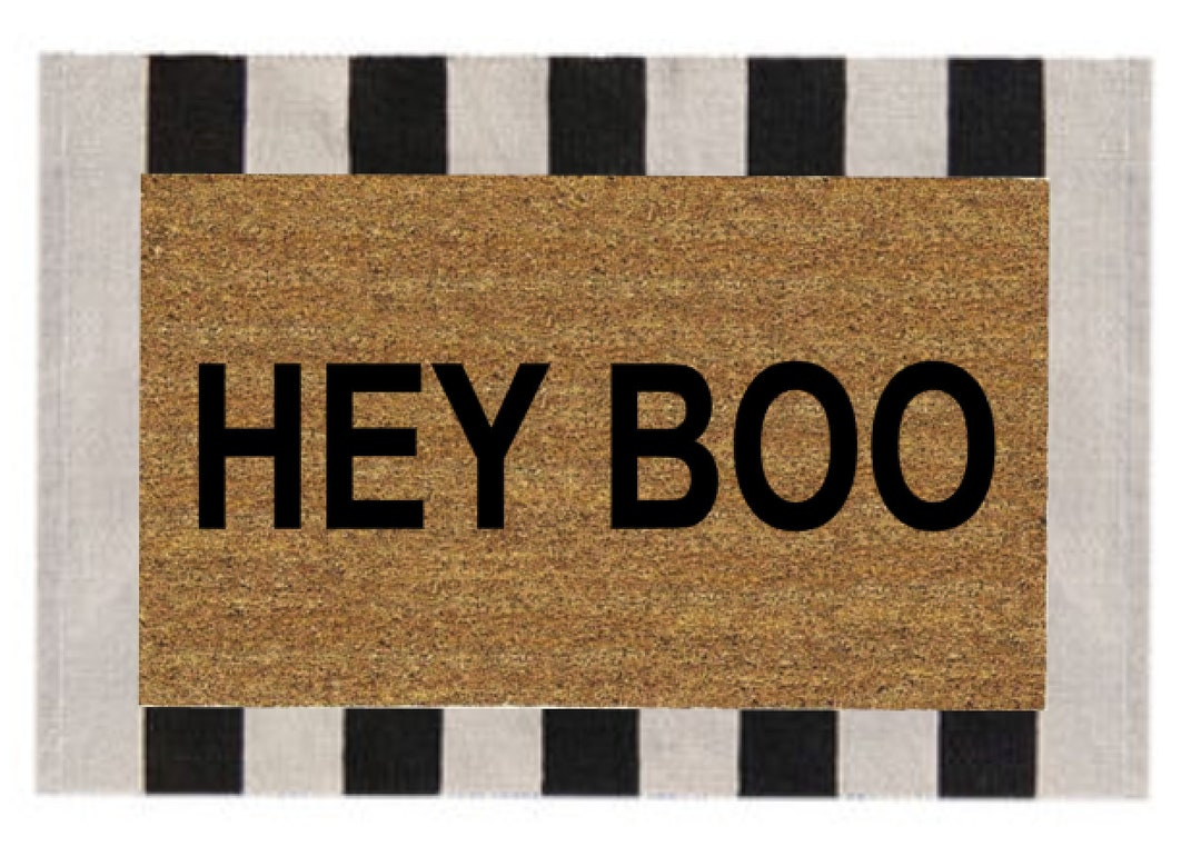 Hey Boo Doormat Rug Fall Door Mat Funny Door Mat Outdoor - Etsy
