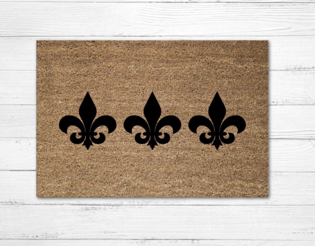 Fleur De Lis Doormat Rug, Mardi Gras Door Mat, Mardi Gras Decor, NOLA ...