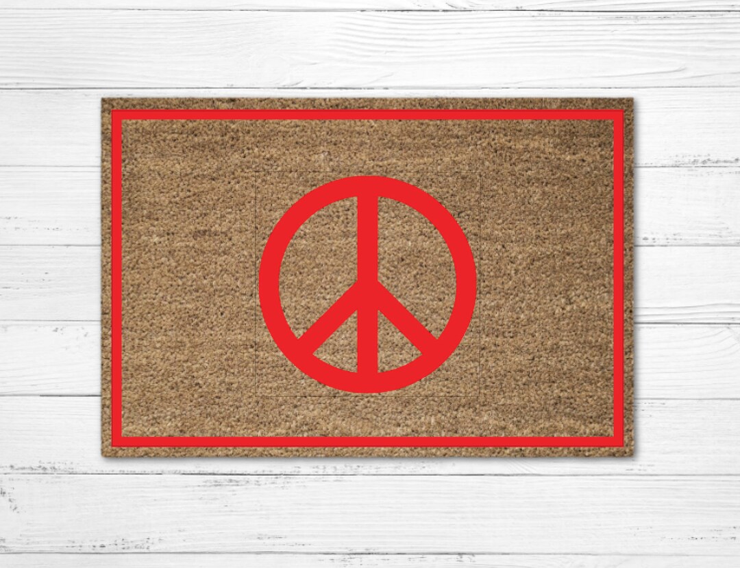 Peace Doormat Rug, Funny Doormat, Custom Door Mat, Personalized Doormat ...