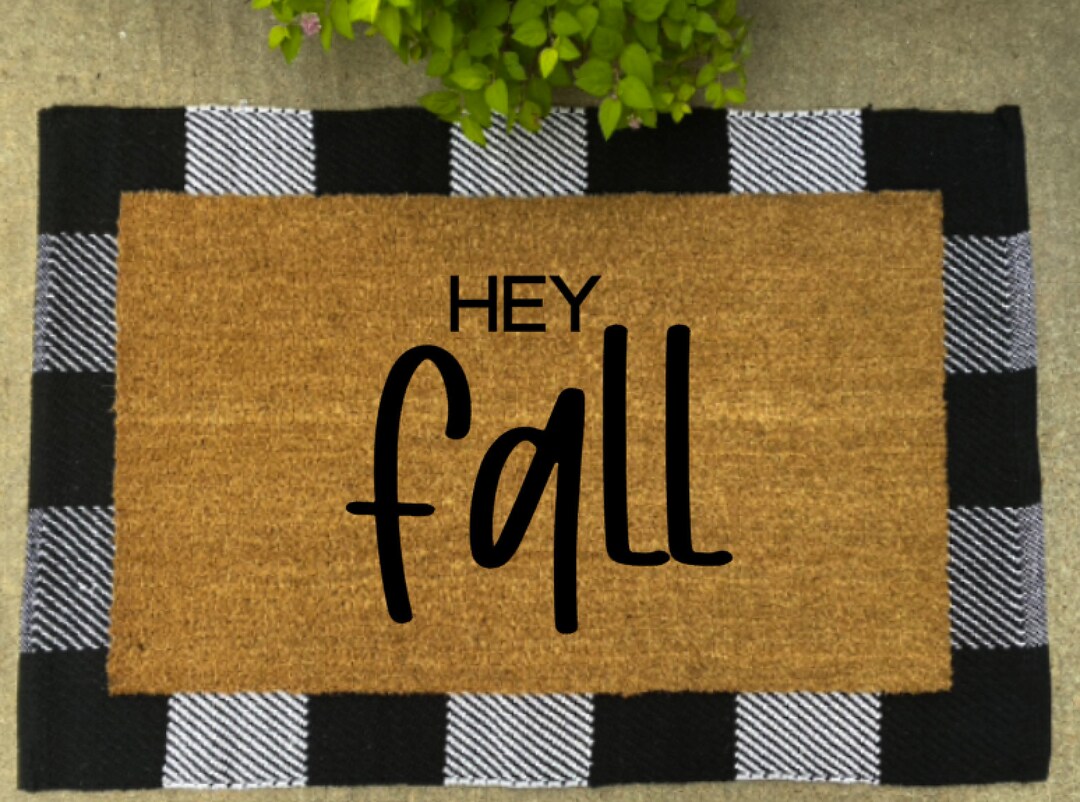Hey Fall Doormat Rug Fall Welcome Mat Fall Decor Funny - Etsy