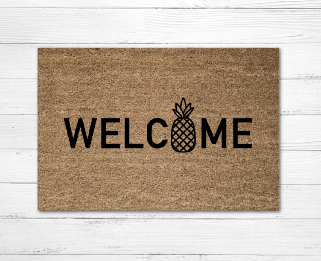 Pineapple Welcome Doormat, Summer Door Mat, Pool Door Mat, Pineapple ...