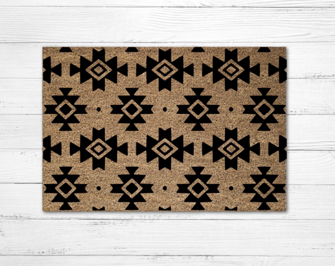 Aztec Boho Doormat Rug, Custom Door Mat, Personalized Doormat, Welcome ...