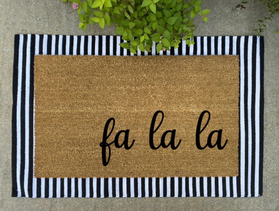Fa La La Doormat Rug Christmas Doormat Custom Doormat | Etsy