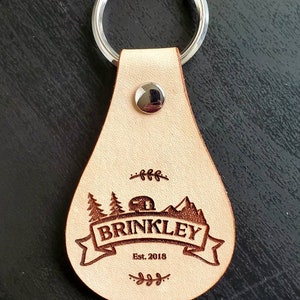 Leather Keychain | Personalized Camping, Outdoors, Adventure | High ...