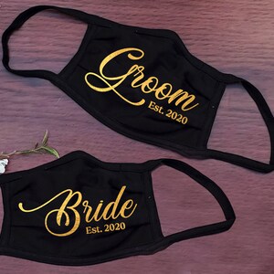 Wedding Face Masks Bride and Groom Masks Custom Wedding Face Masks - Etsy