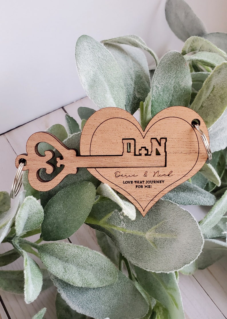 Custom Couple Keychain Set Heart and Key Keychain | Etsy