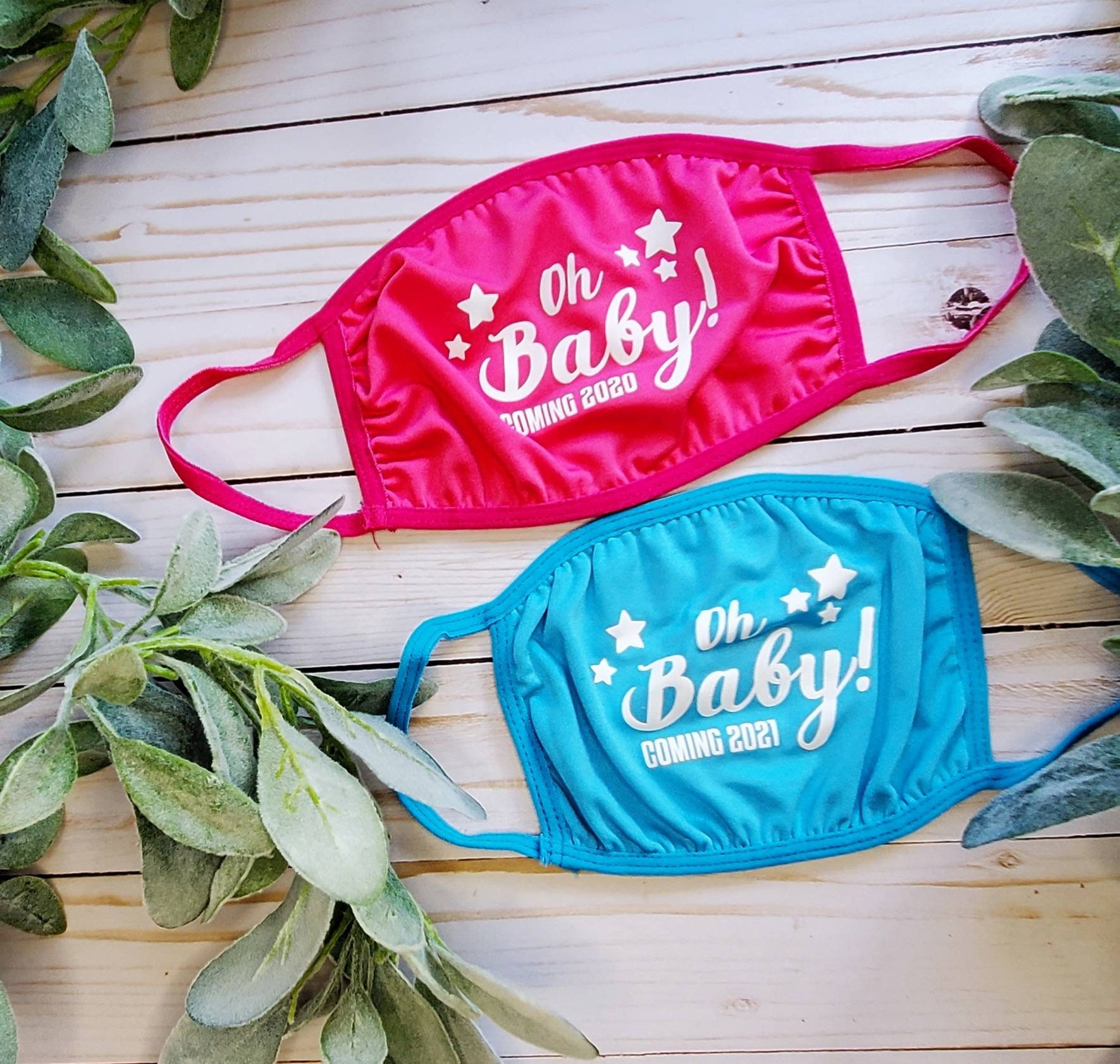 Baby Shower Face Masks / Oh Baby Coming 2020 2021 / Mommy | Etsy