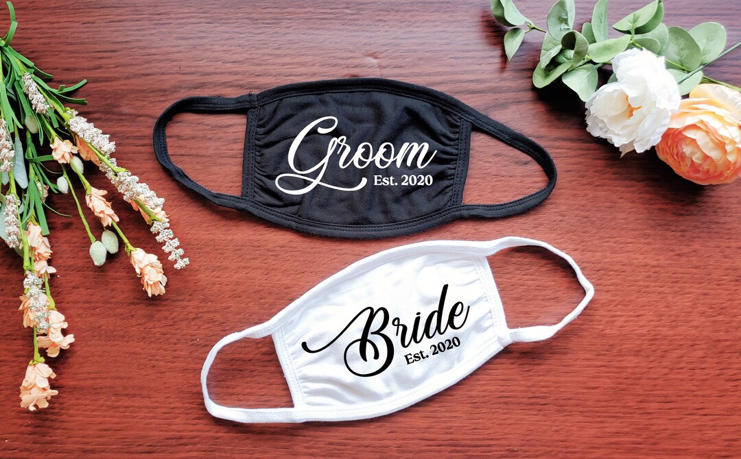 Wedding Face Masks Bride and Groom Masks Custom Wedding Face Masks - Etsy
