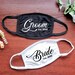 Wedding Face Masks Bride and Groom Masks Custom Wedding Face Masks - Etsy
