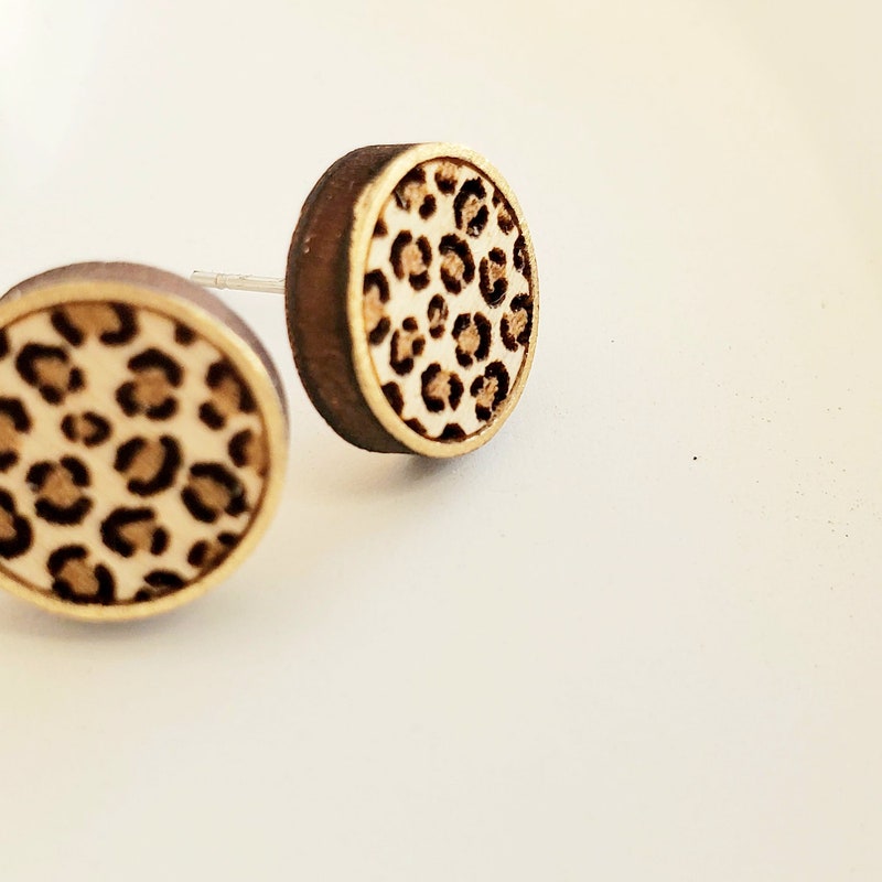 Leopard Stud Earrings - Etsy