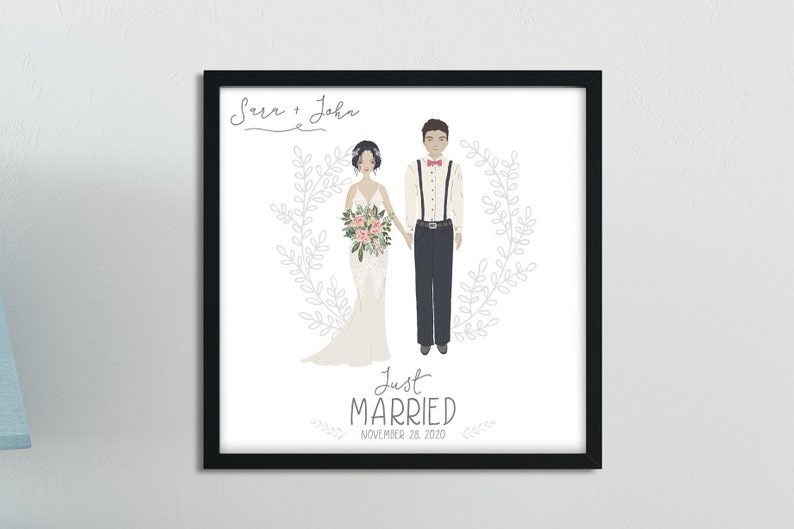 Custom Wedding Portrait / Wedding Gift Couple Illustration | Etsy