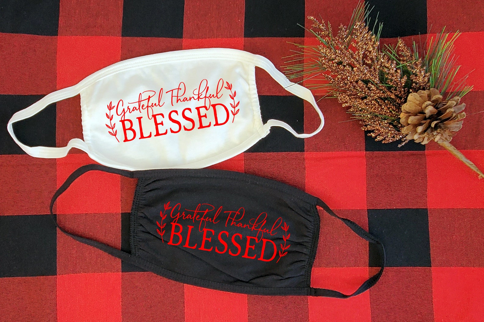 Thanksgiving Face Mask Grateful Thankful Blessed Holiday - Etsy