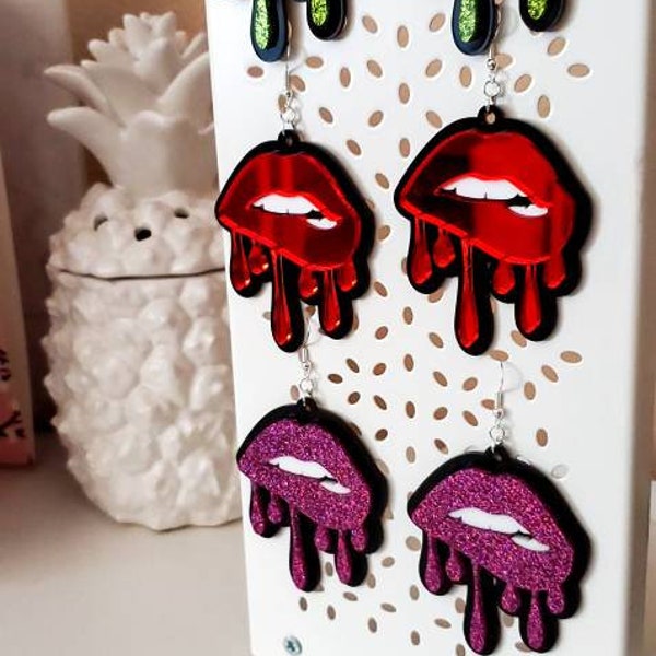 Lip Earrings - Etsy