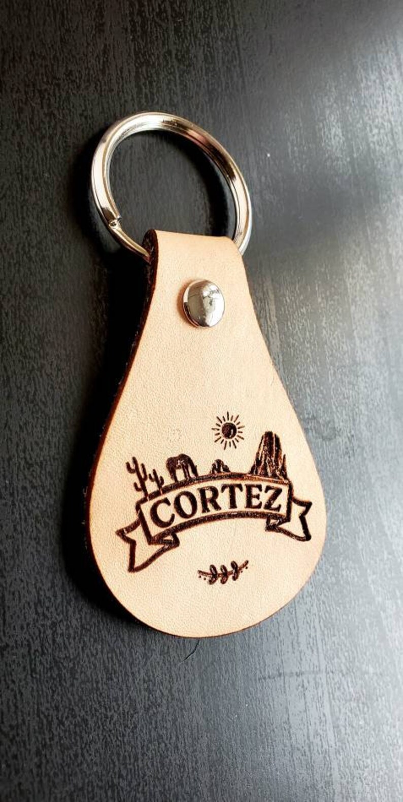 Leather Keychain Personalized Camping Outdoors Adventure - Etsy