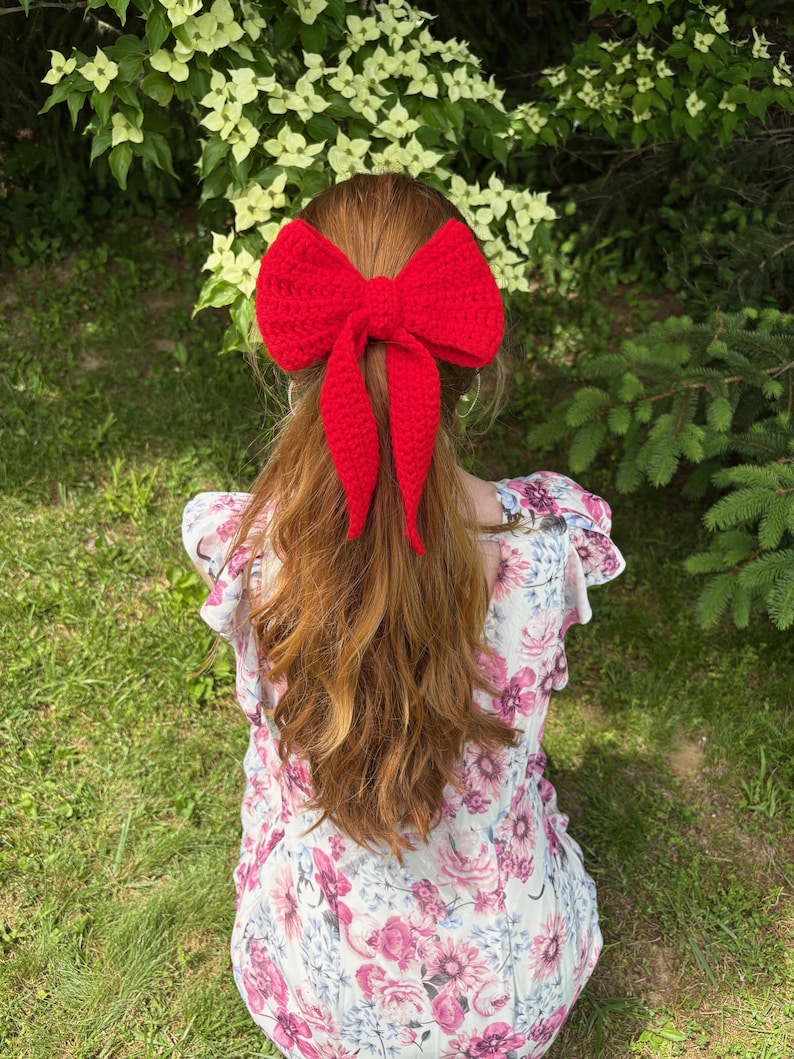 Large Flared Hair Bow Crochet PDF Pattern - Etsy