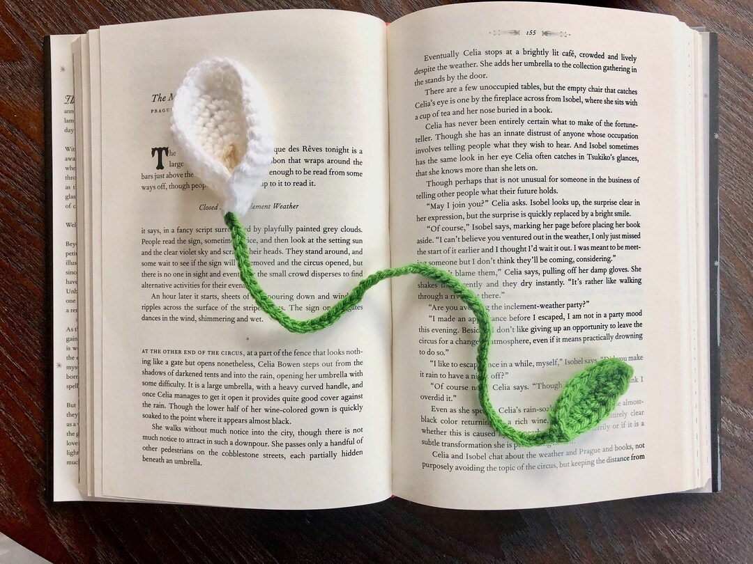 Peace Lily Flower Bookmark Crochet PDF Pattern - Etsy