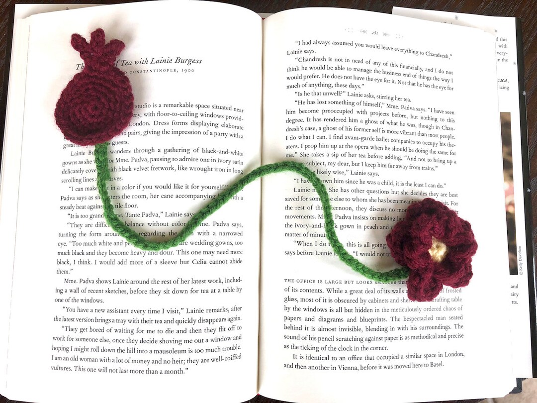 Pomegranate Flower Bookmark Crochet PDF Pattern | Purple Fruit and ...