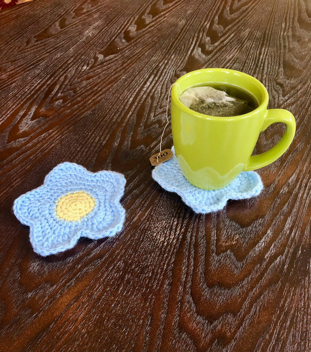 Forget Me Not Flower Crochet Coaster PDF Pattern - Etsy