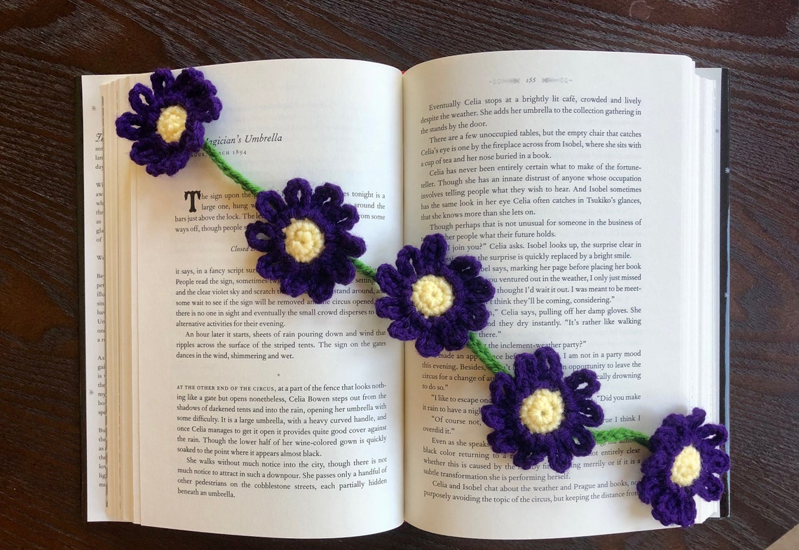 Aster Bookmark Crochet PDF Pattern Easy Beginner Crochet | Etsy