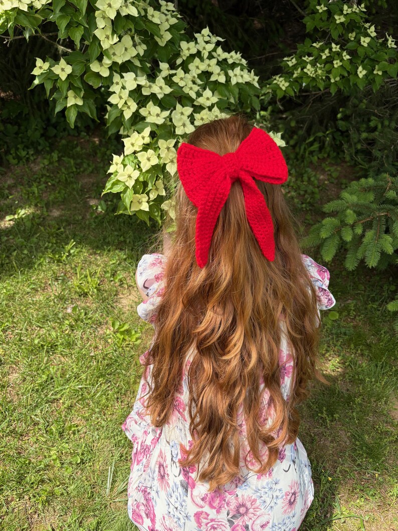 Large Flared Hair Bow Crochet PDF Pattern - Etsy