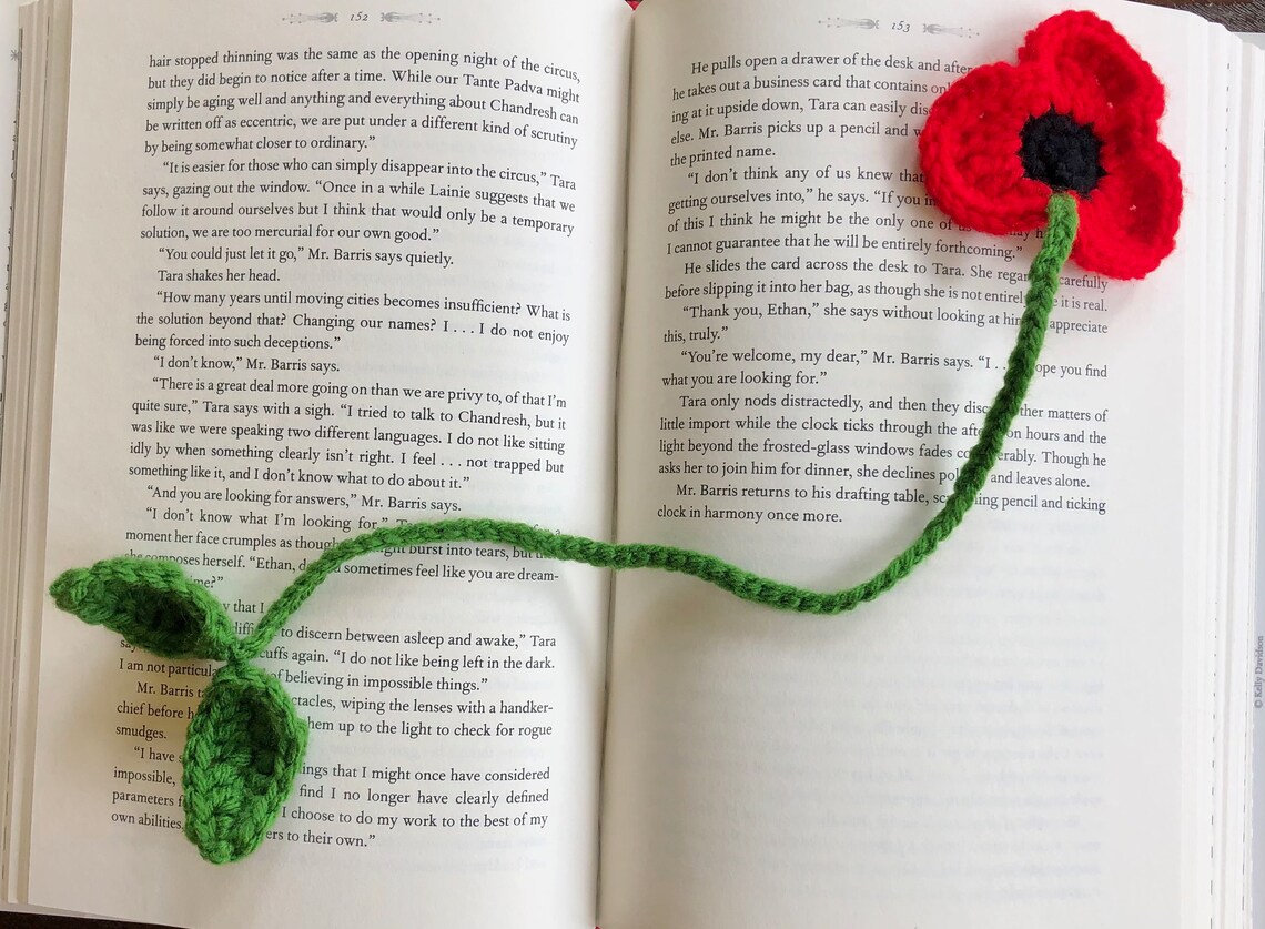 Poppy Bookmark Crochet PDF Pattern Beginner Simple Easy | Etsy