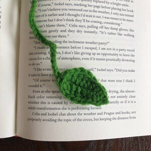 Rose Bookmark Crochet PDF Pattern | Red Flower With Stem and Leaf ...