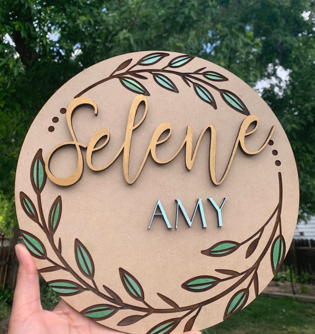 3D Circle Name Plate - Etsy