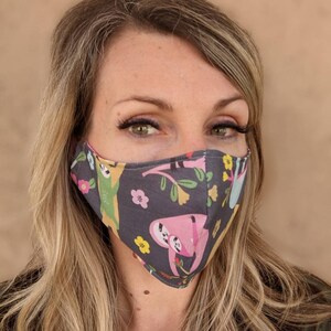 Sloths Fabric Face Mask W/filter Pocket Cotton Washable | Etsy