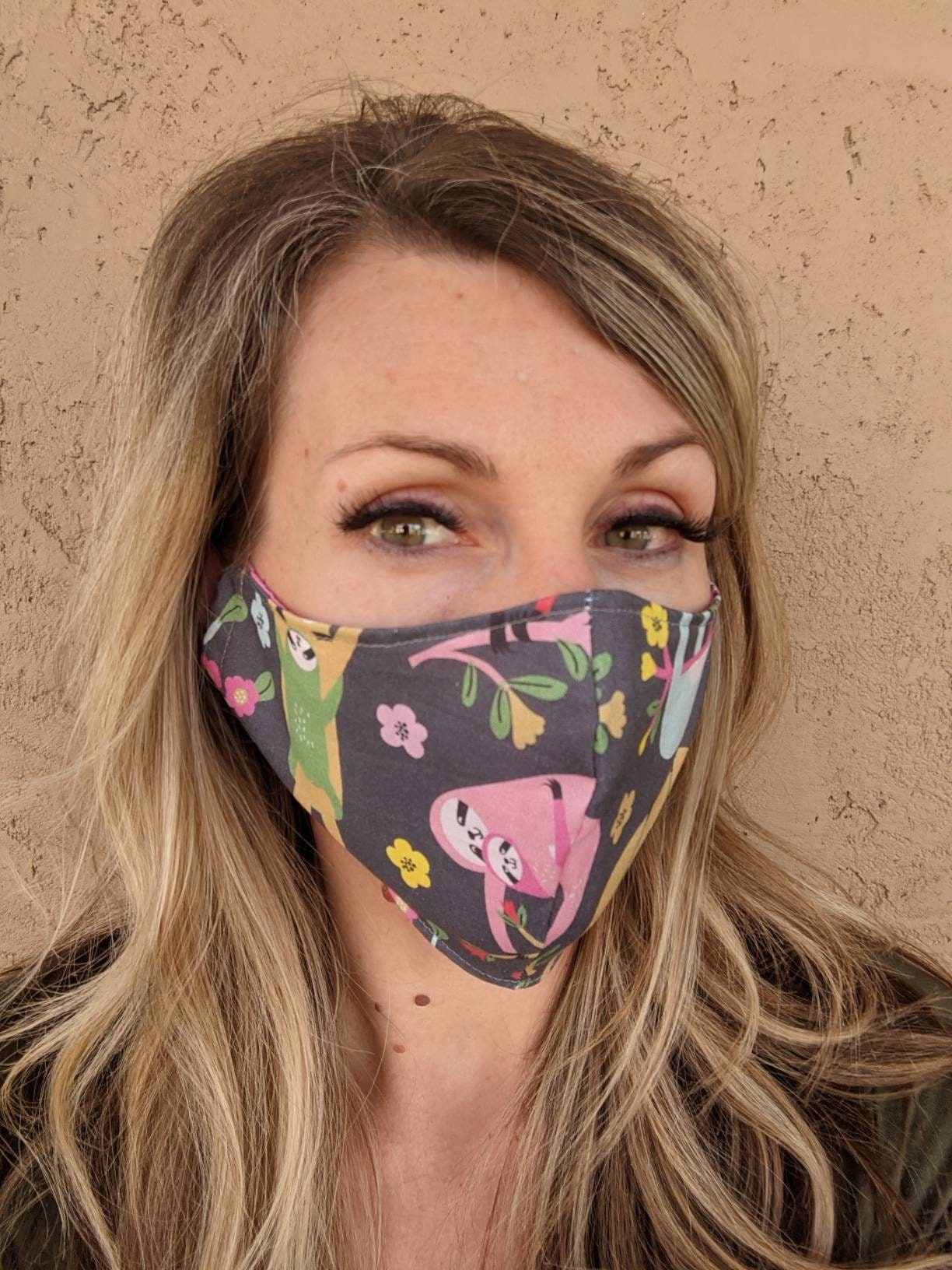 Sloths Fabric Face Mask W/filter Pocket Cotton Washable | Etsy