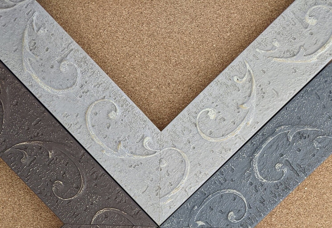 Framed Cork Board to Hang on Wall. A Decorative Frame in Brown Gray or ...