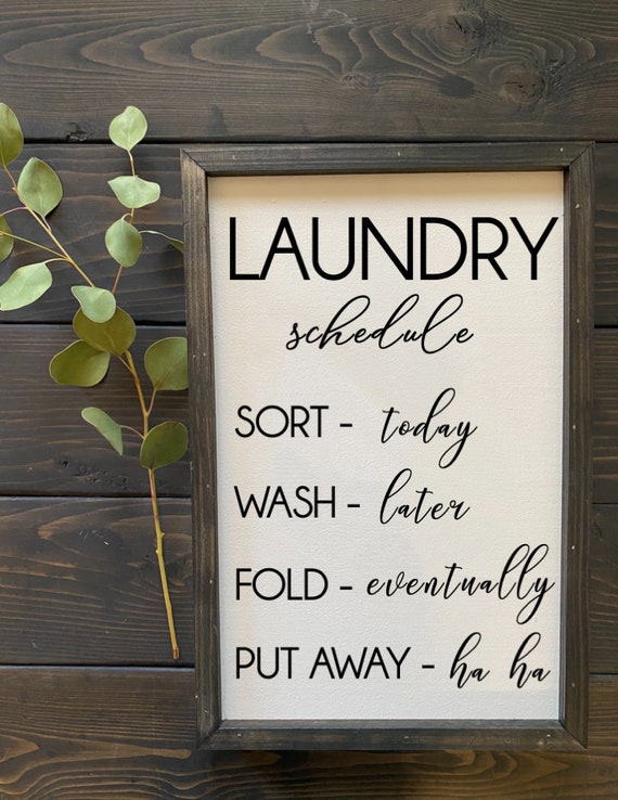 Laundry Schedule Wooden Sign - Etsy