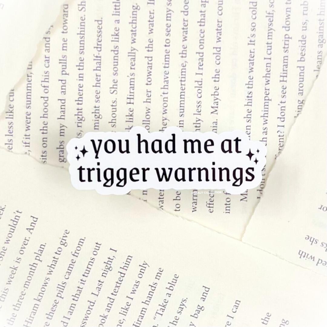 Trigger Warning Sticker, Laptop Decals, Kindle Stickers, Water Bottle ...