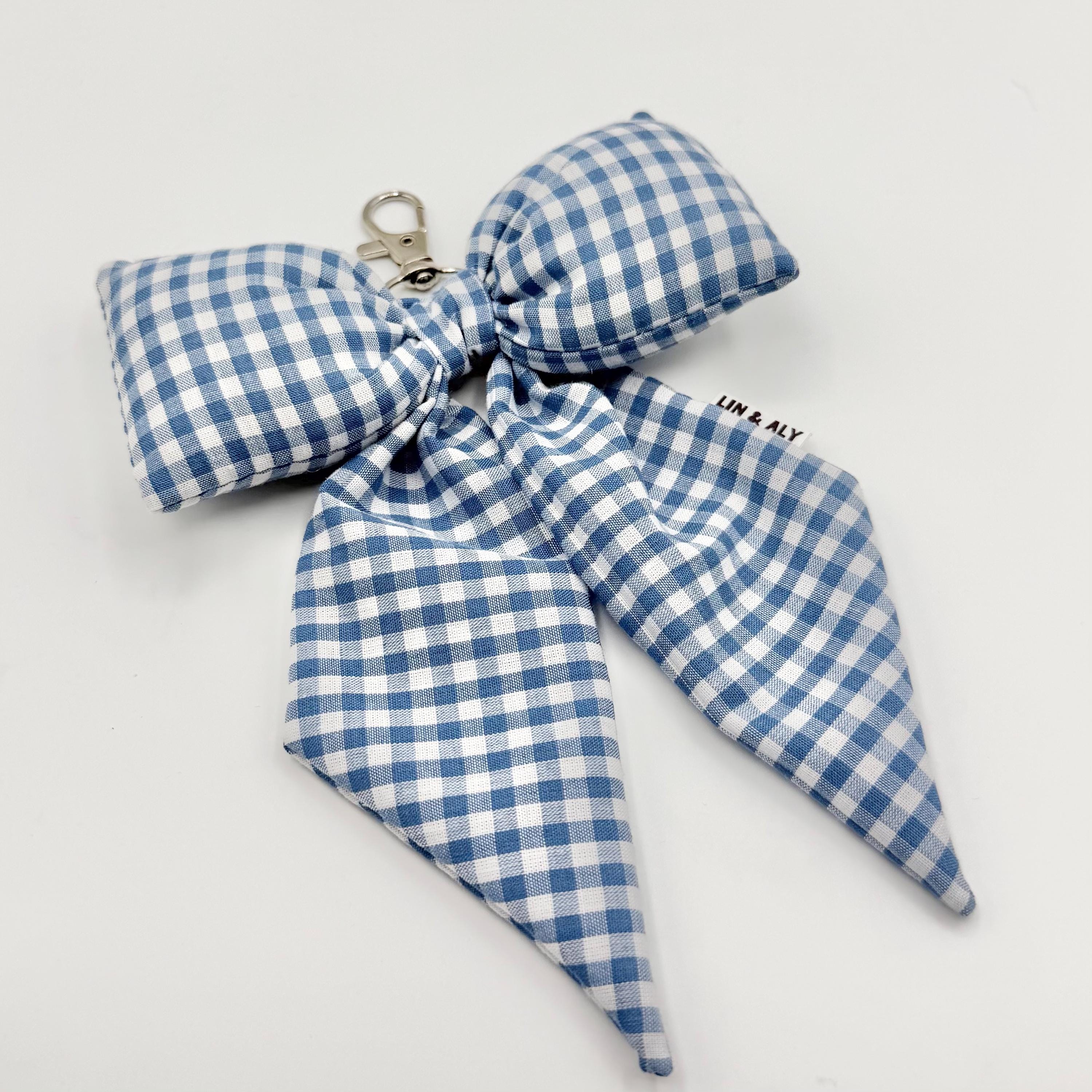 Puffy Bow Bag Charm || Blue Gingham - Etsy