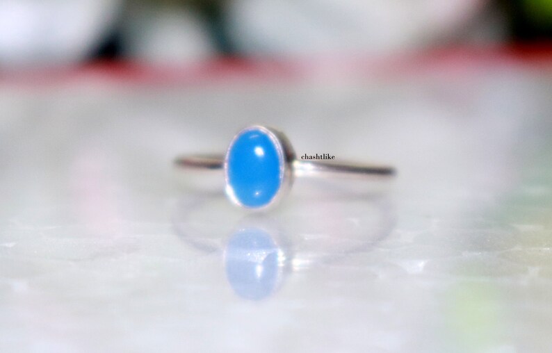 Blue Chalcedony Ring Chalcedony Ring 925 Silver Ring - Etsy