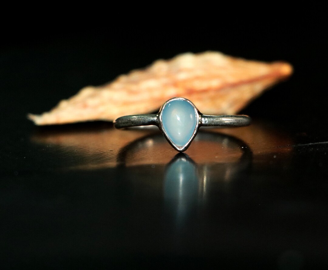 Anillo de calcedonia aqua Anillo de calcedonia Anillo de plata 925 ...