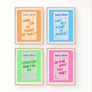 Preppy Guest Check Poster Set of 8 - Etsy