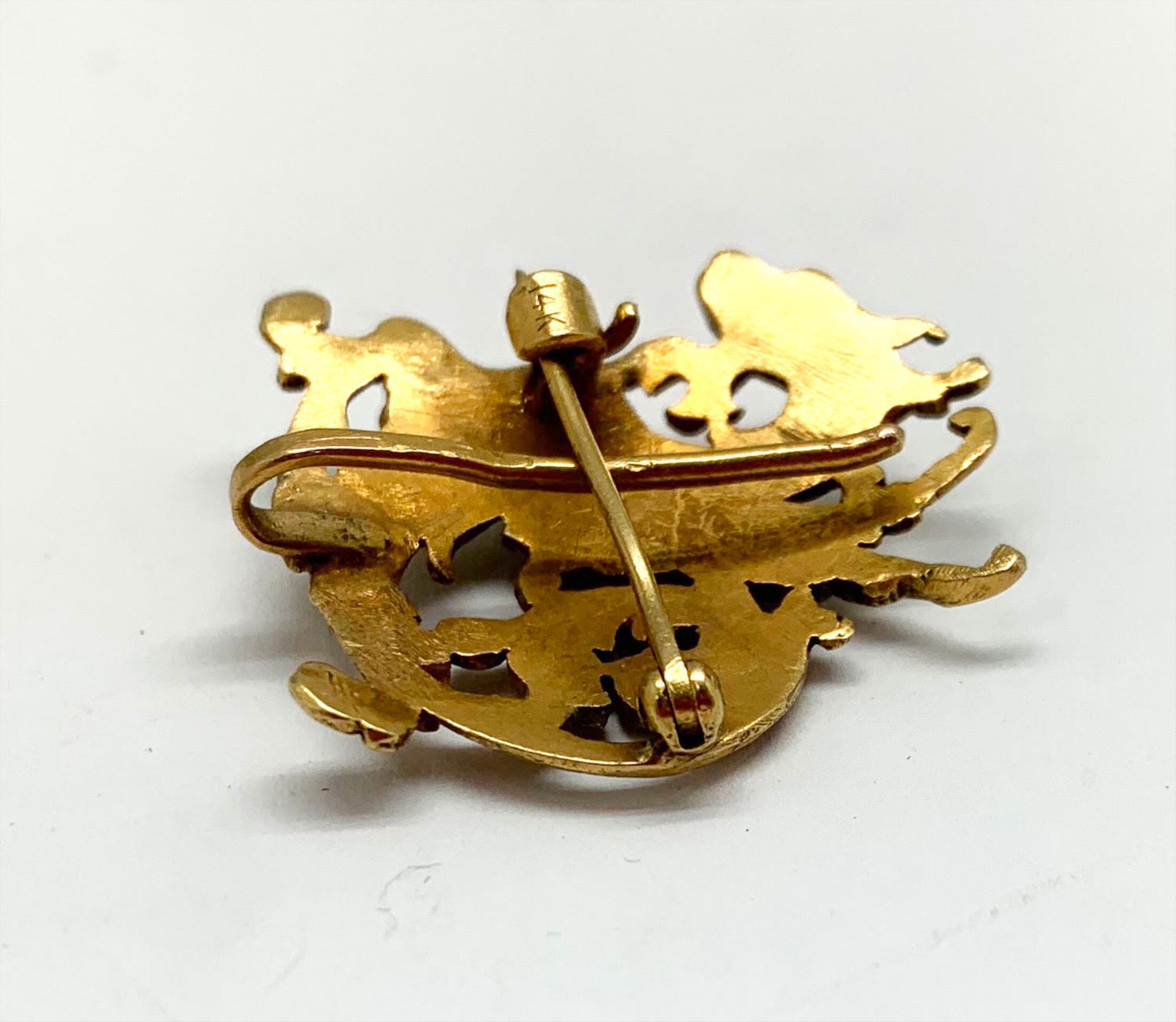 14K Yellow Gold Dragon Pin Watch Hanger Combo Fantasy Jewelry Locket ...