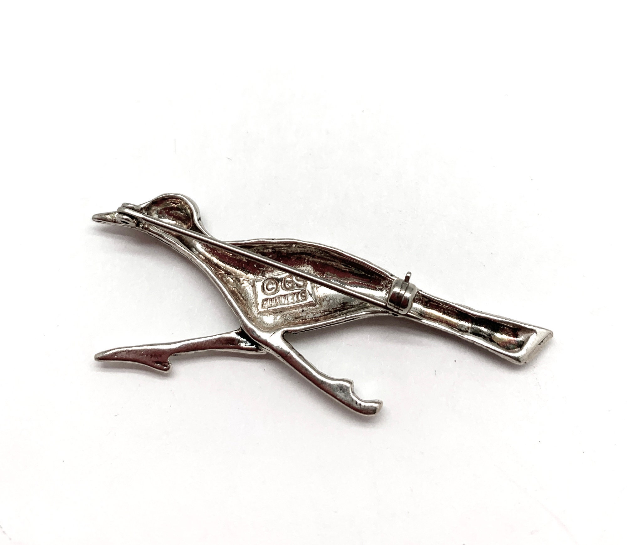 Sterling Silver Road Runner Pin Native American Jewelry _ Bird Brooch ...