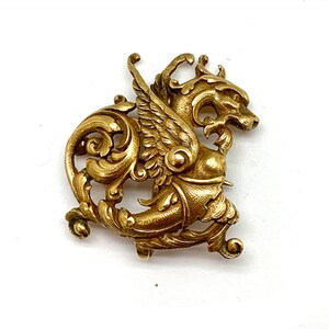 14K Yellow Gold Dragon Pin Watch Hanger Combo Fantasy Jewelry Locket ...