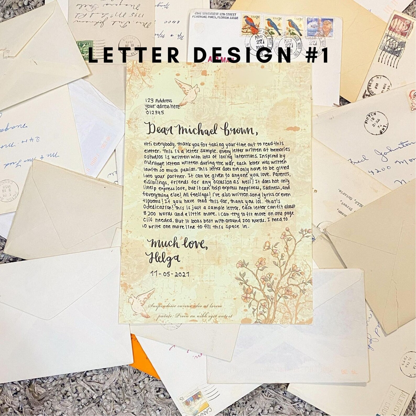 Customized Love Letter/vintage Letters for Anniversary, Valentine’s Day ...