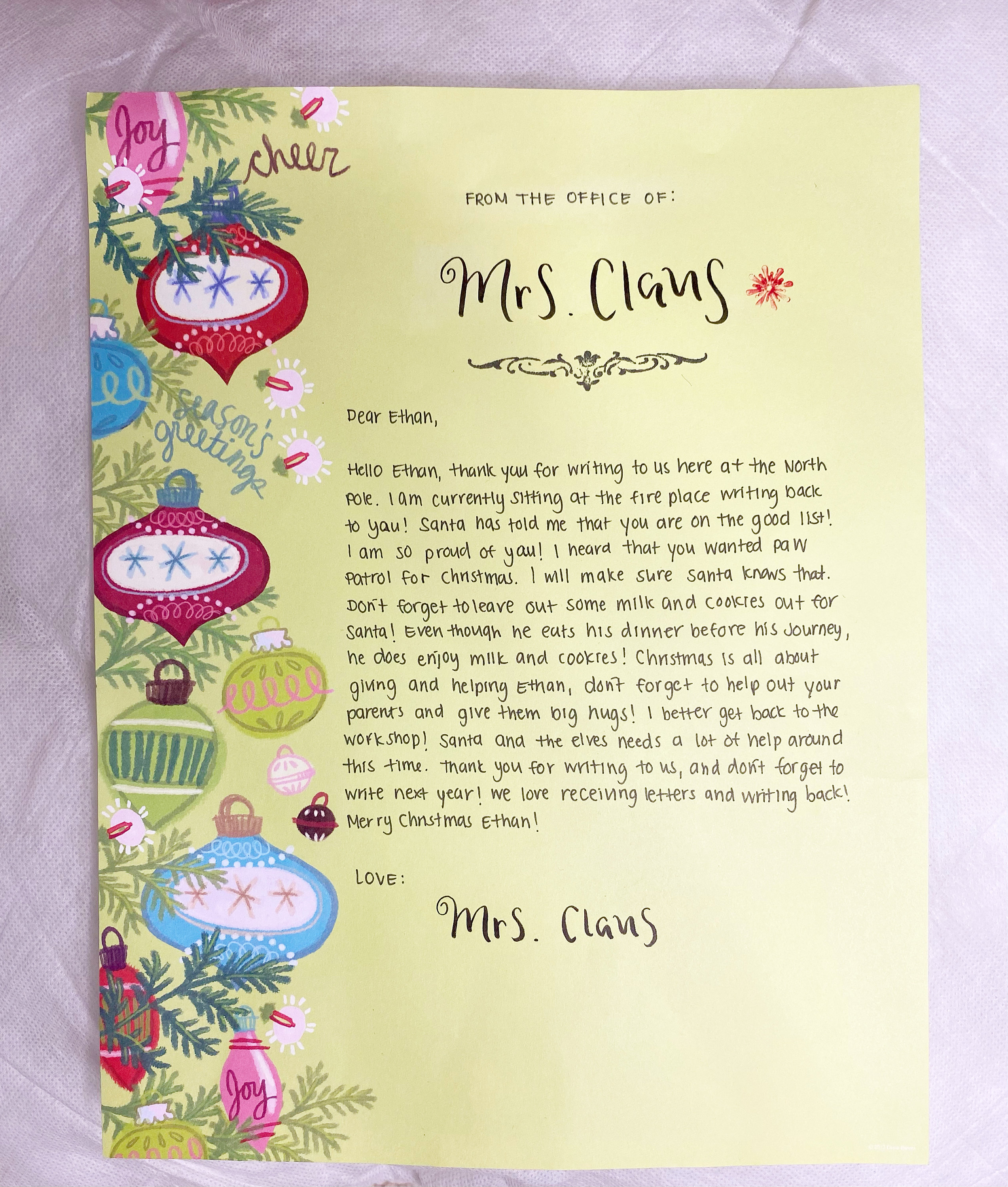 Personalized Santa Letters, Handwritten Letters From Santa Claus or Mrs ...