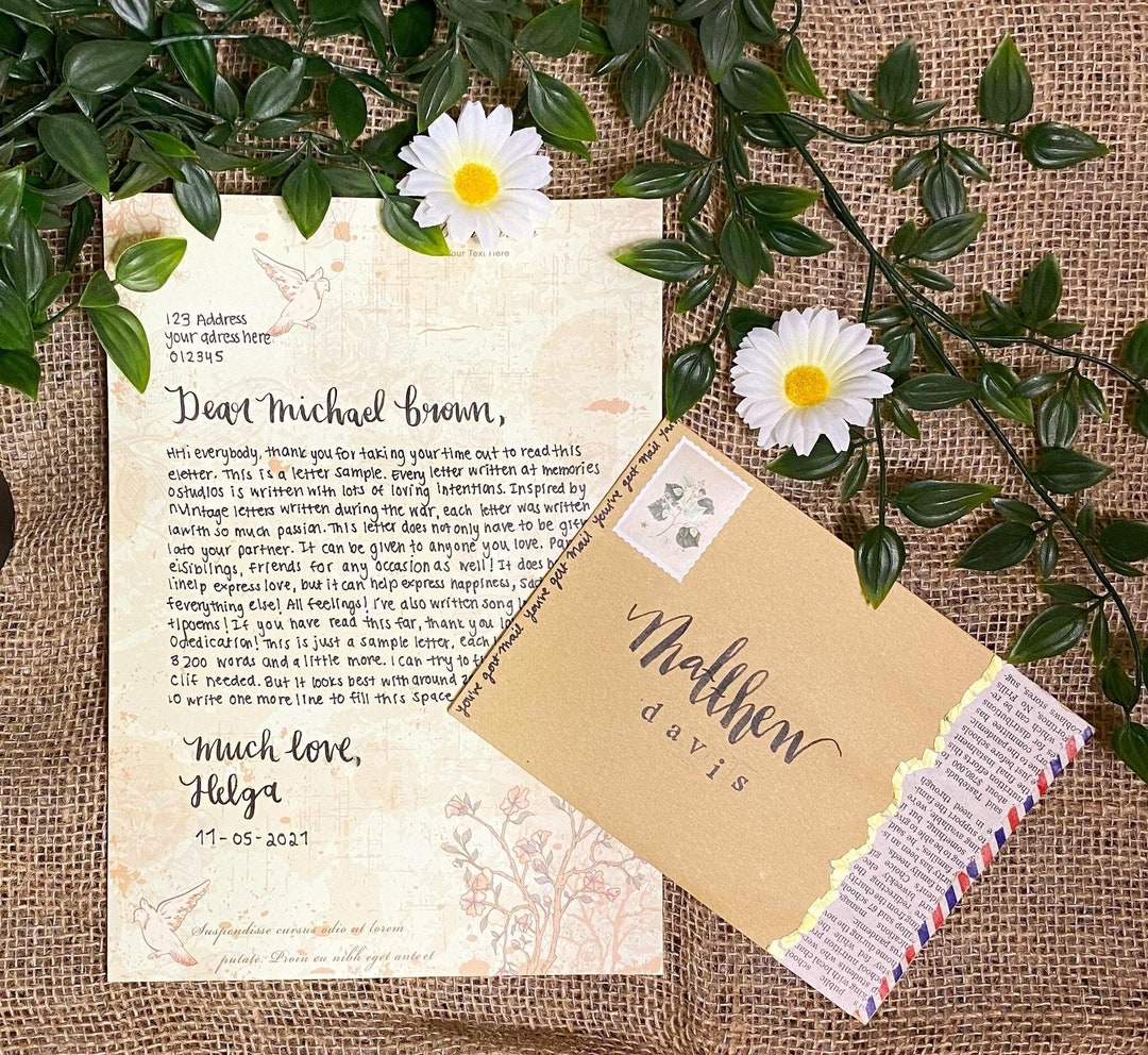 Personalized Love Letters/vintage Letters for Anniversary/ Birthday ...